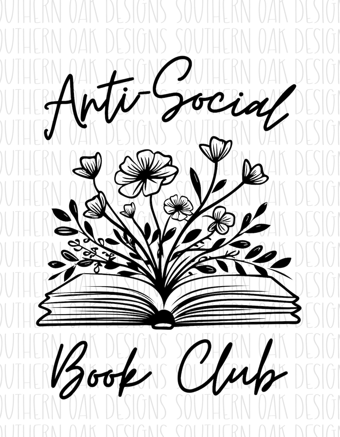 Anti Social Book Club PNG / Book Club Design / What Happens at Book ...