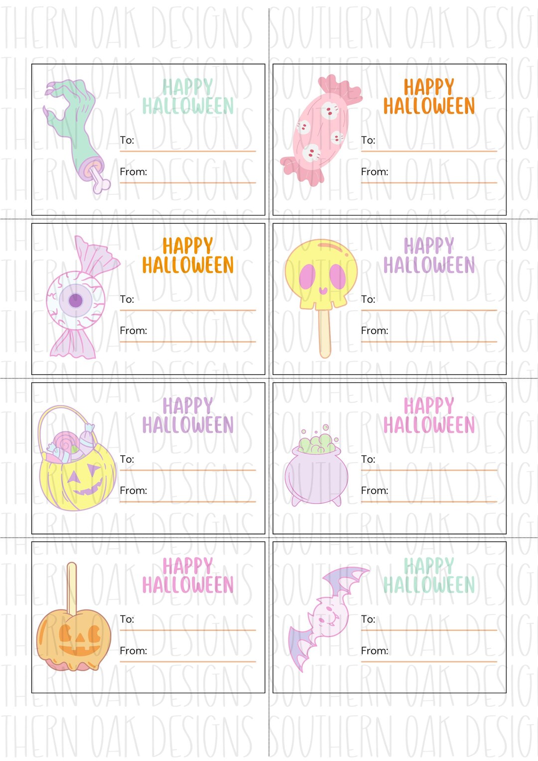 Holiday Label Template / Holiday Name Tags / Halloween Name Tags ...