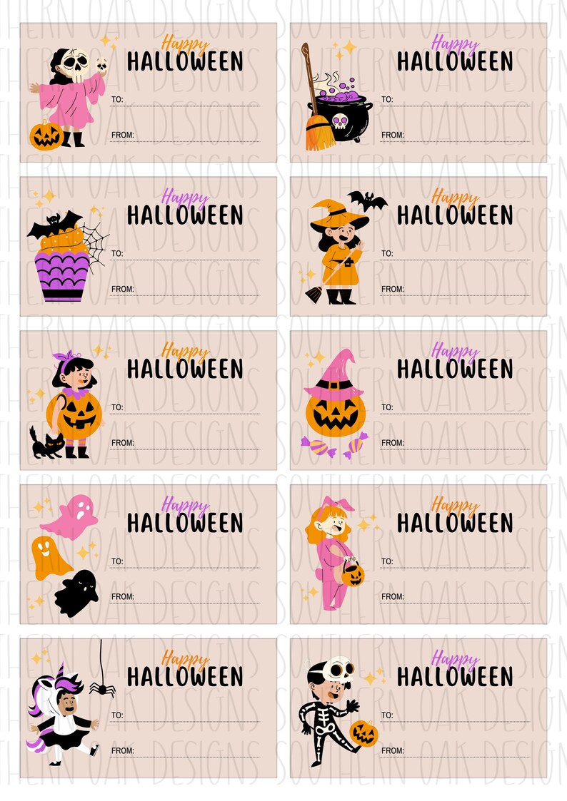 Holiday Label Template / Holiday Name Tags / Halloween Name Tags ...