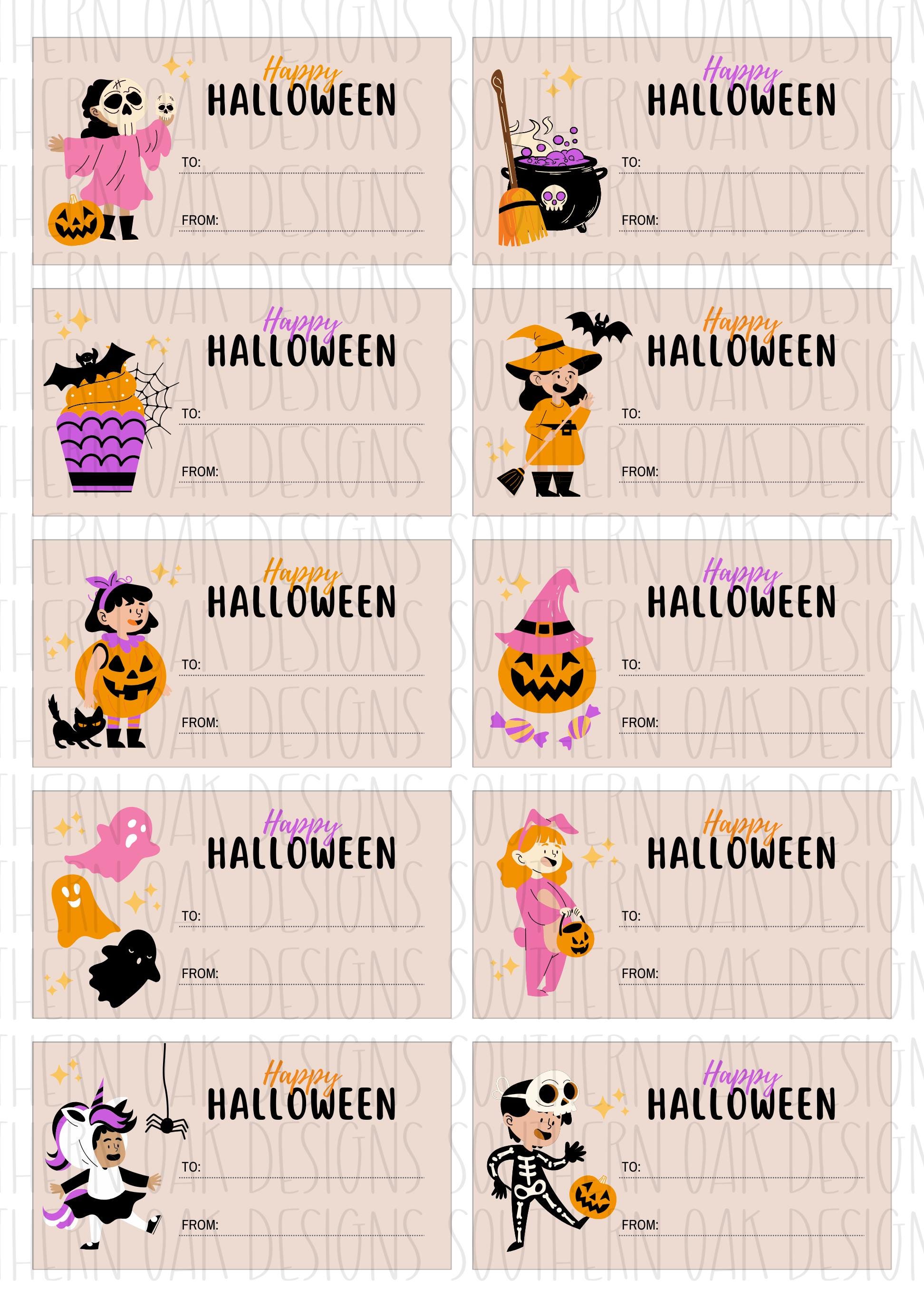 Holiday Label Template / Holiday Name Tags / Halloween Name Tags ...