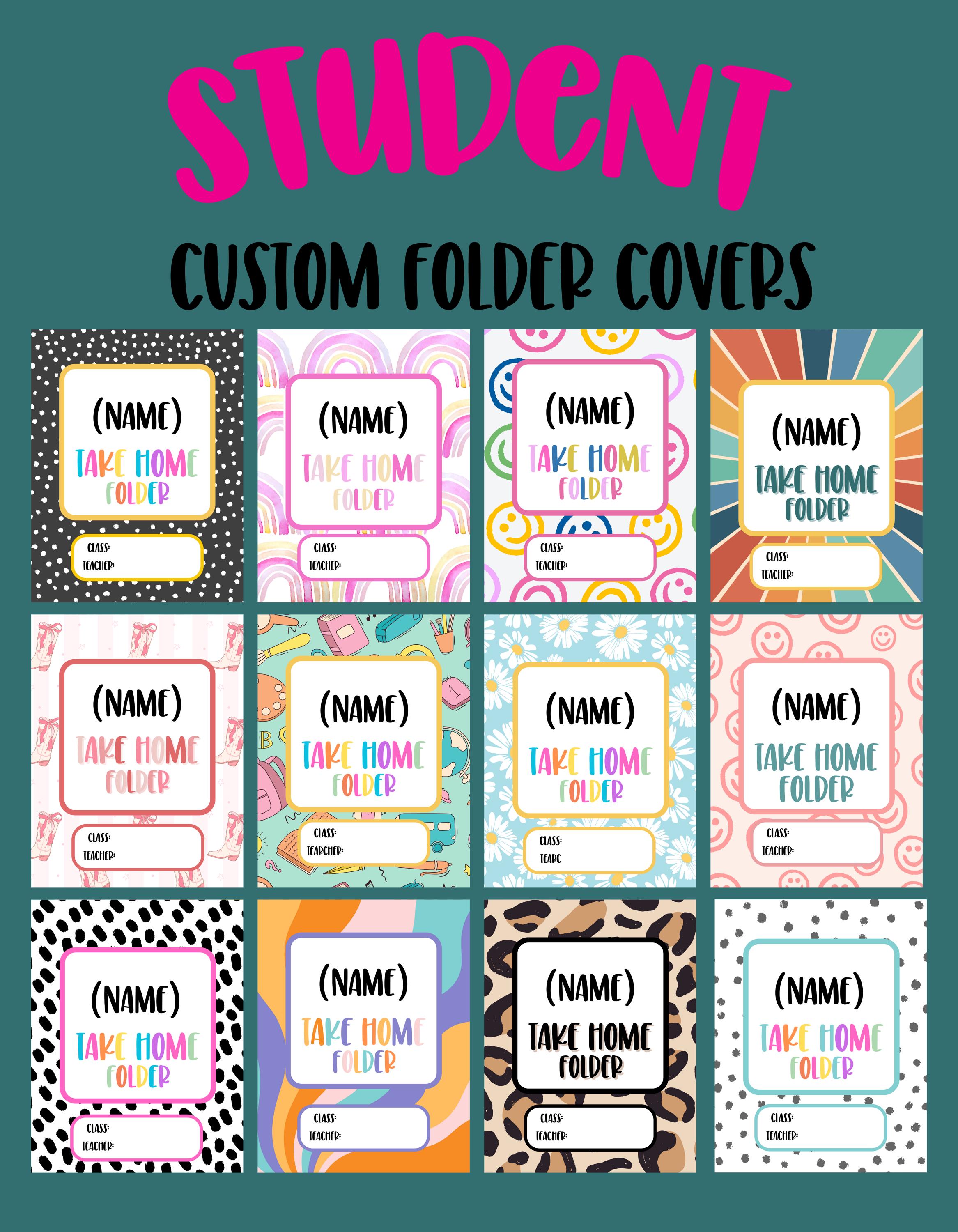 School Folder Covers / Teacher Templates / Teacher Printable / Student ...