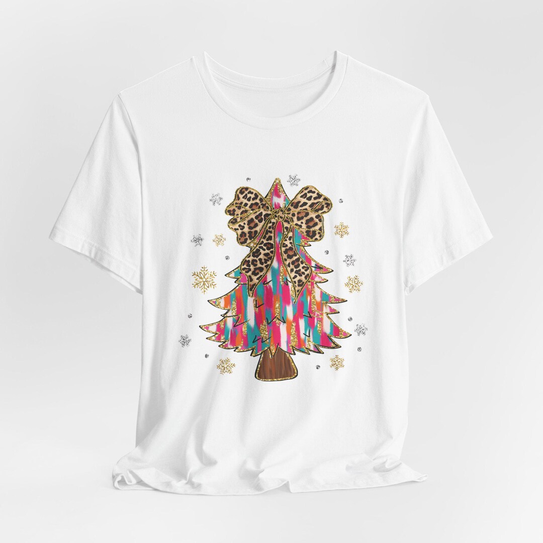 Cheetah Christmas Tree / Pink Christmas Tree Shirt / Christmas Shirt ...