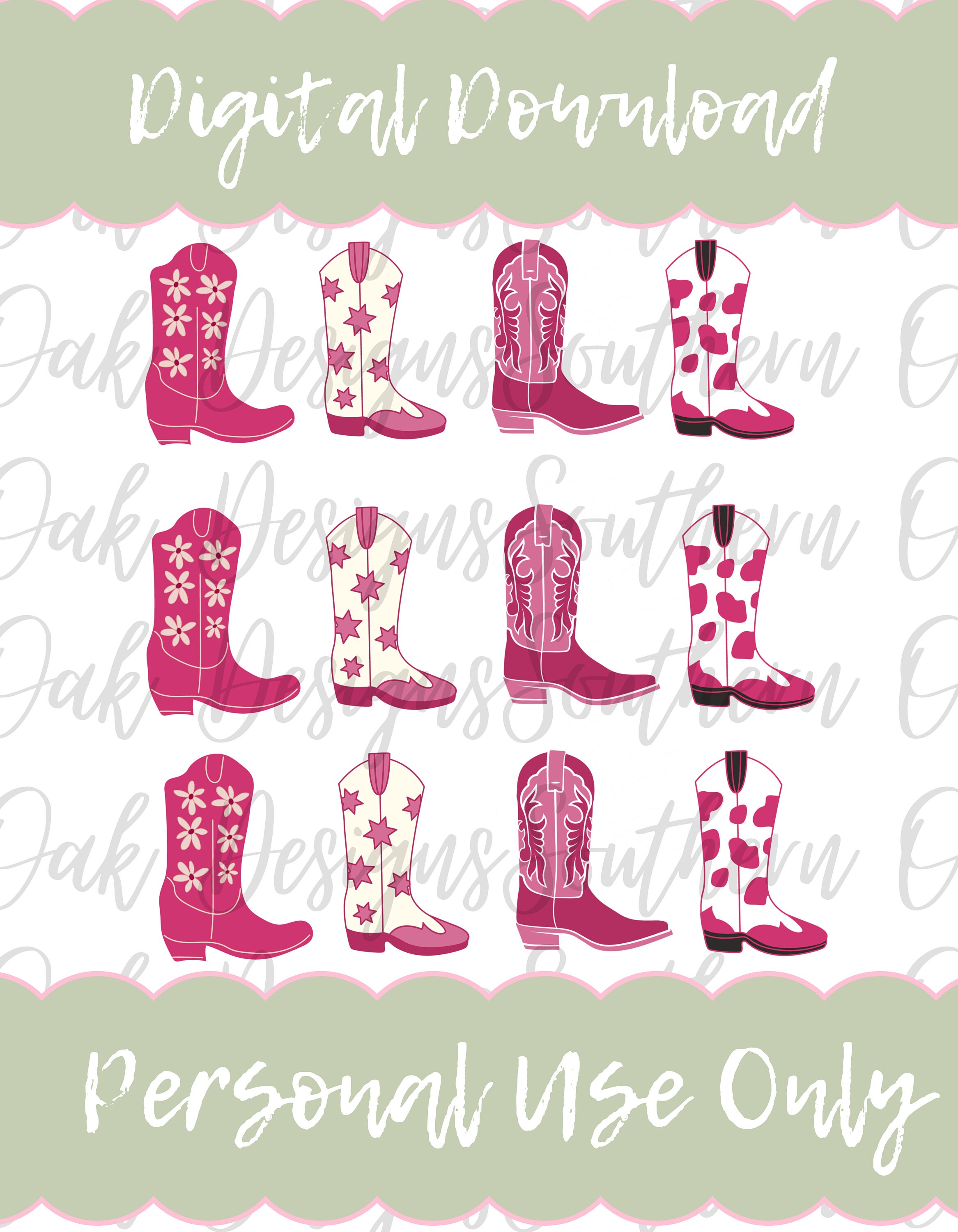 Cowgirl Boots PNG / Cowgirl Boot Design / Pink Cowgirl Boots / Pink ...