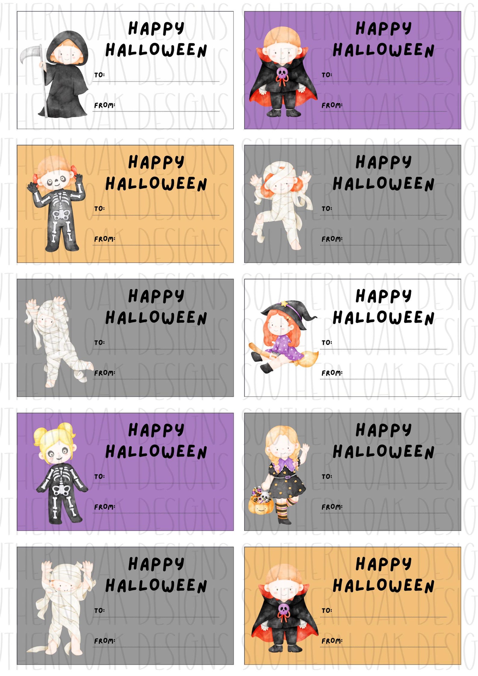 Holiday Label Template / Holiday Name Tags / Halloween Name Tags ...