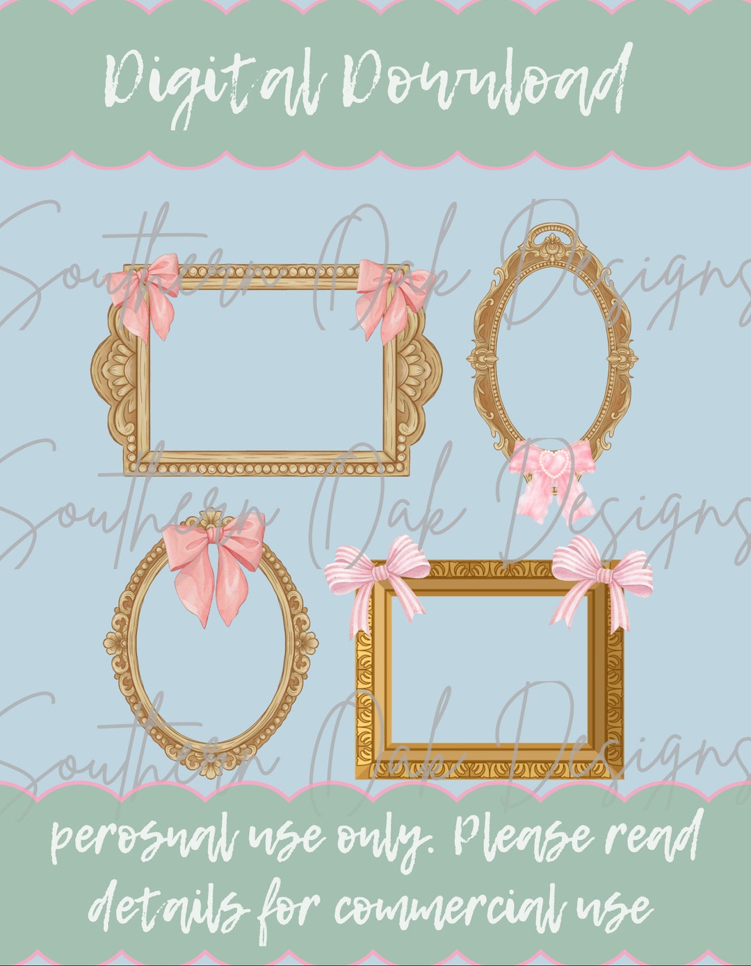 Bow Frame Png / Bow Frame Digital Download / Bow Set Png - Etsy