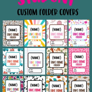 School Folder Covers / Teacher Templates / Teacher Printable / Student ...