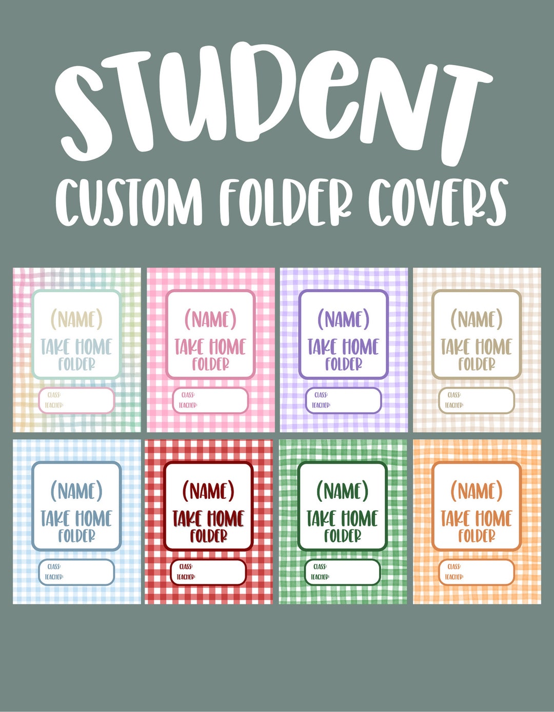 School Folder Covers / Teacher Templates / Teacher Printable / Student ...