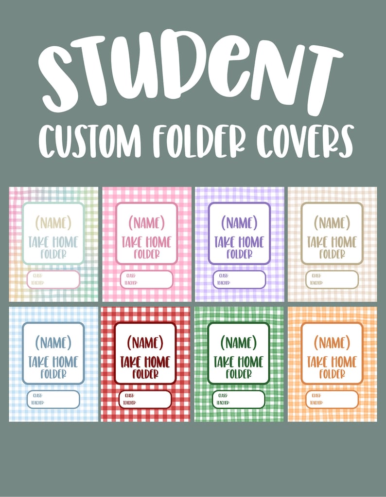 School Folder Covers / Teacher Templates / Teacher Printable / Student ...