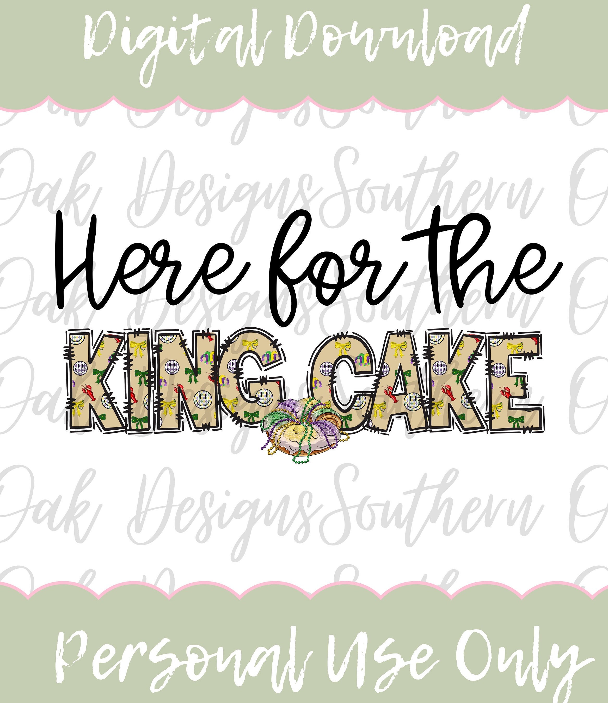 Here for the King Cake PNG / King Cake PNG / Cute Mardi Gras Png ...
