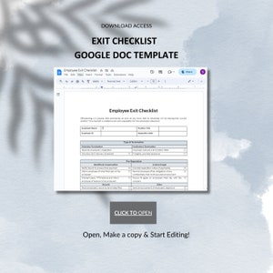 Exit Checklist Template Offboarding Checklist HR Tools - Etsy