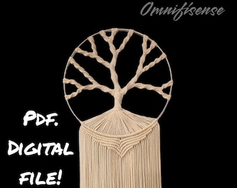 Tree of Life Macrame Wall Hanging DIGITAL PDF PATTERN Printable Macrame ...