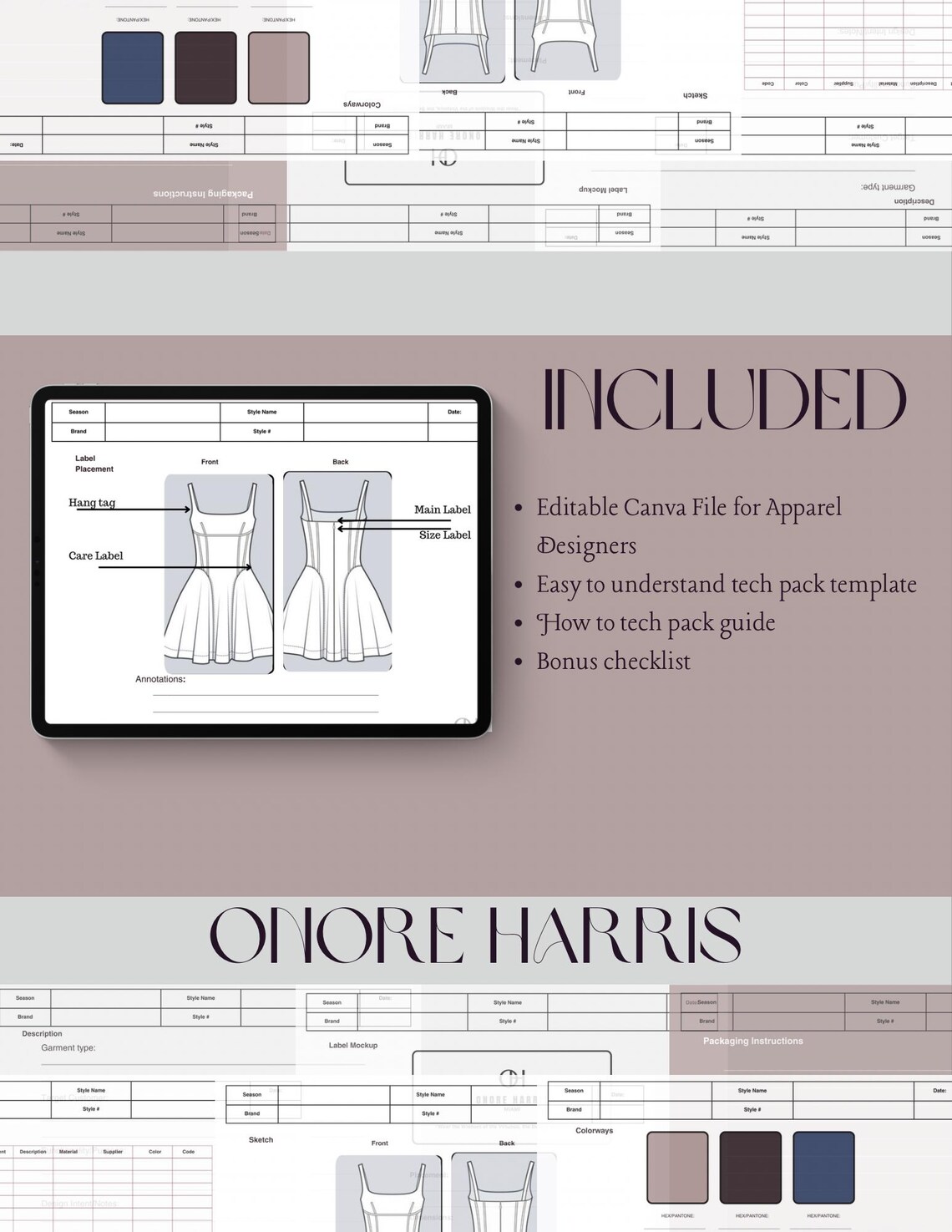 Editable Fashion Tech Pack Template | Canva Download for Designers ...