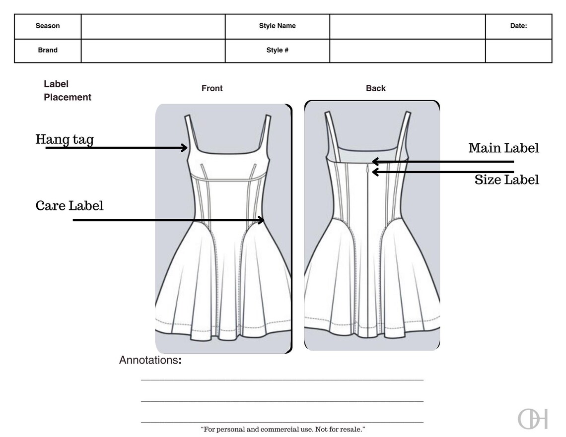Editable Fashion Tech Pack Template | Canva Download for Designers ...