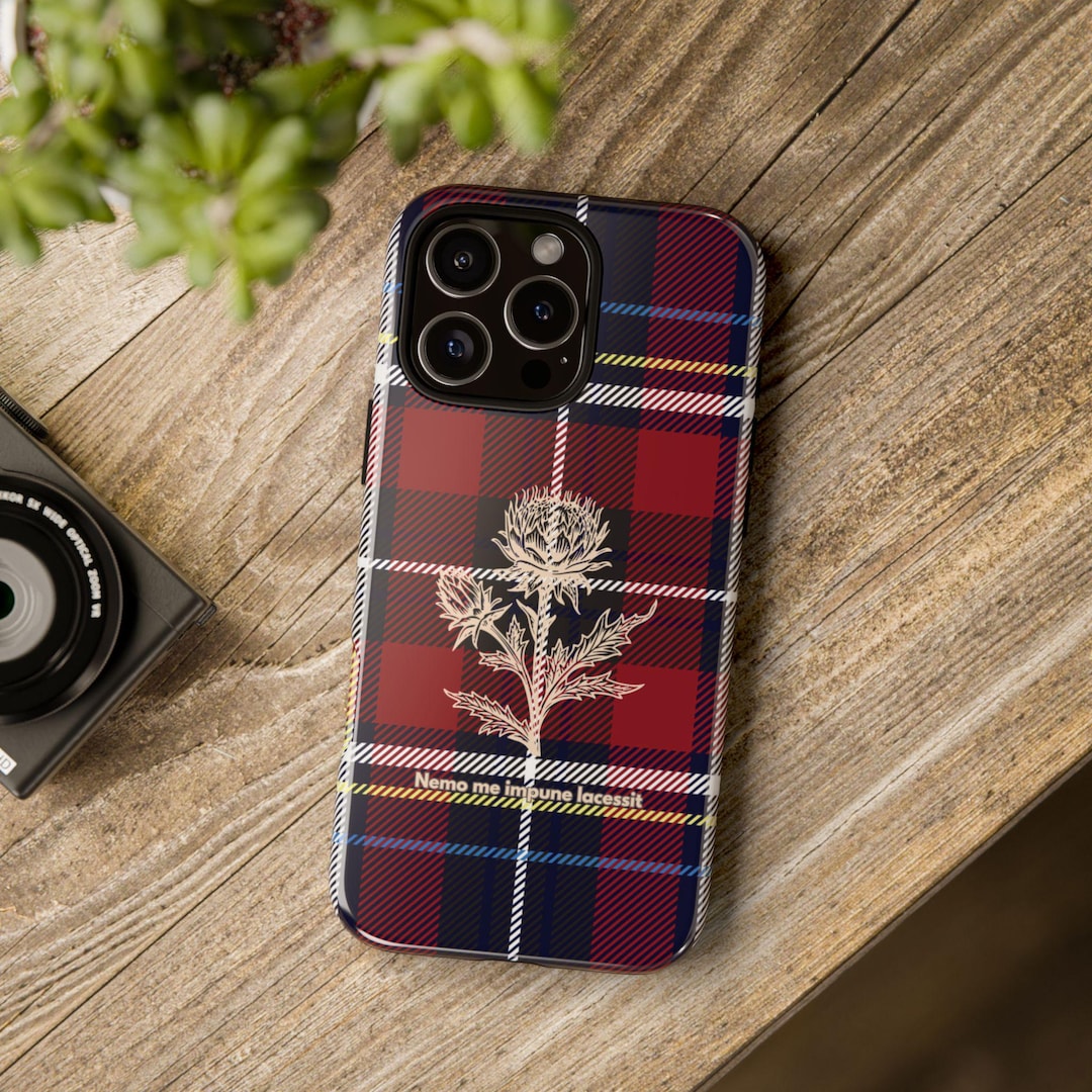 Tough Cases, Plaid Scottish Thistle Nemo Me Impune Lacessit iPhone Case ...