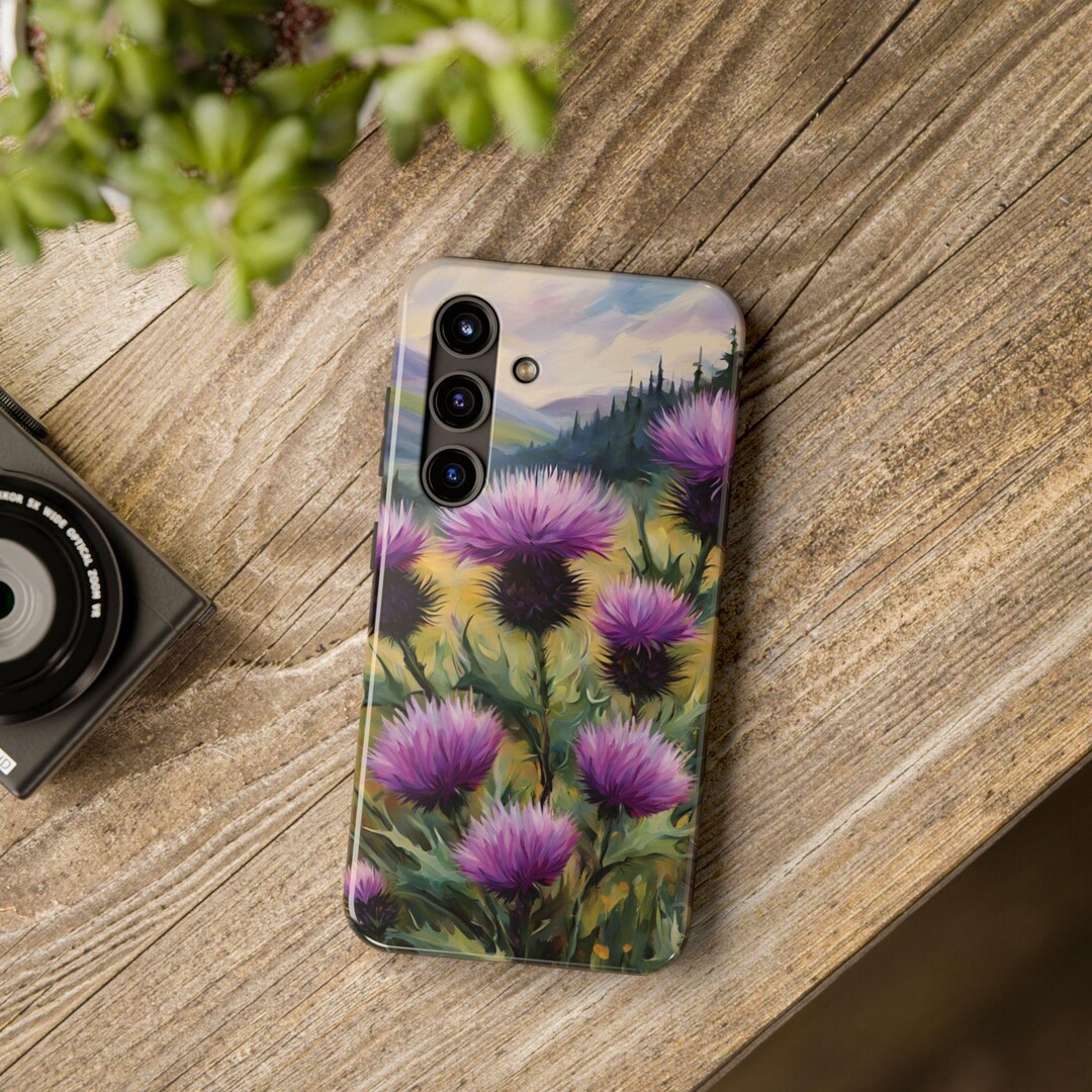 Scottish Thistle Phone Case: Floral Tough Phone Cover - Etsy