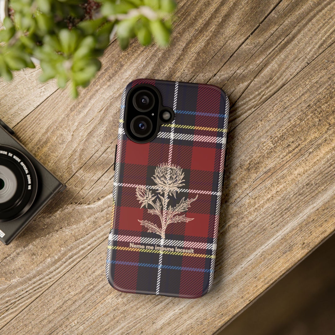 Tough Cases, Plaid Scottish Thistle Nemo Me Impune Lacessit iPhone Case ...