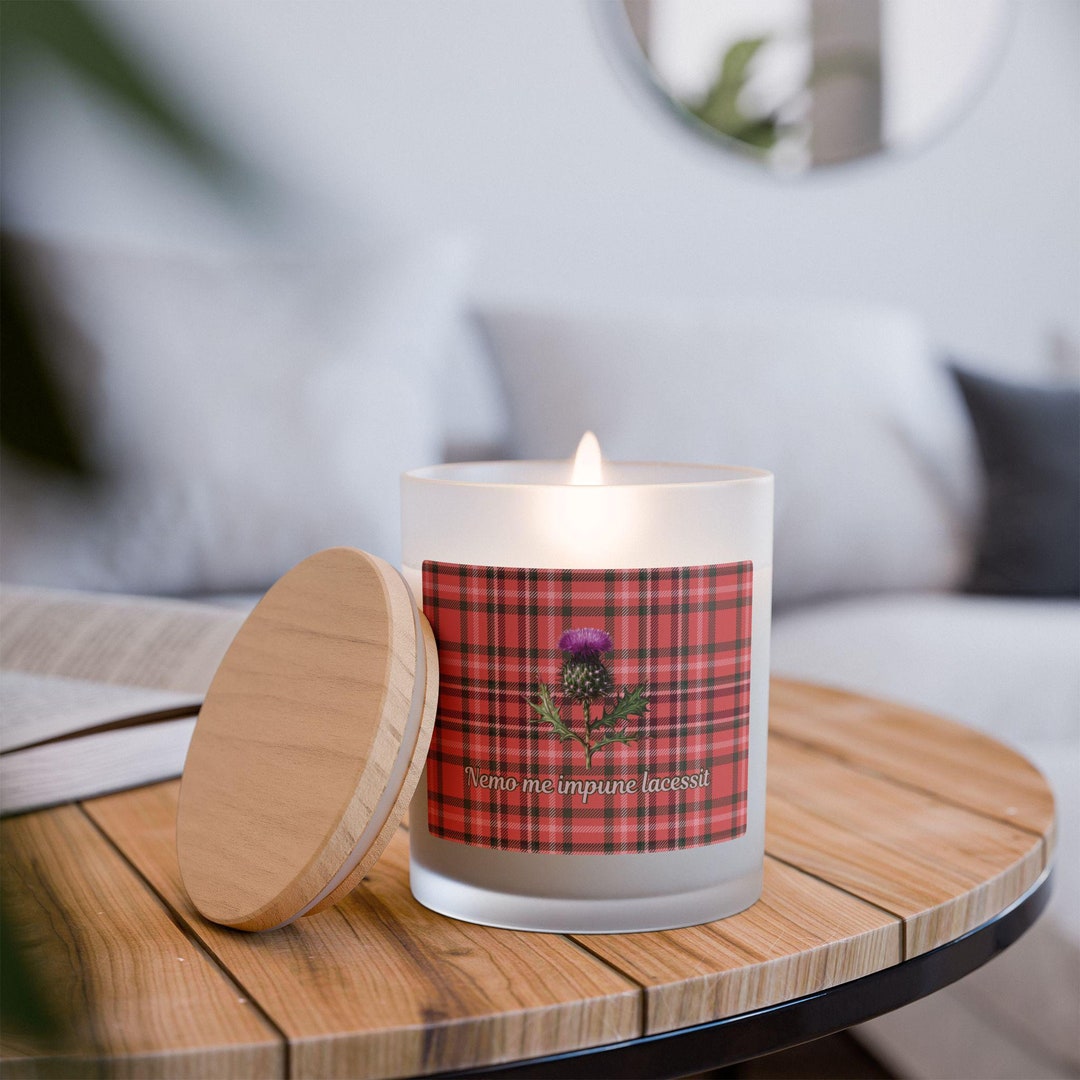 Frosted Glass Candle, Scottish Motto, Scotland Themed Home Decor, Nemo ...