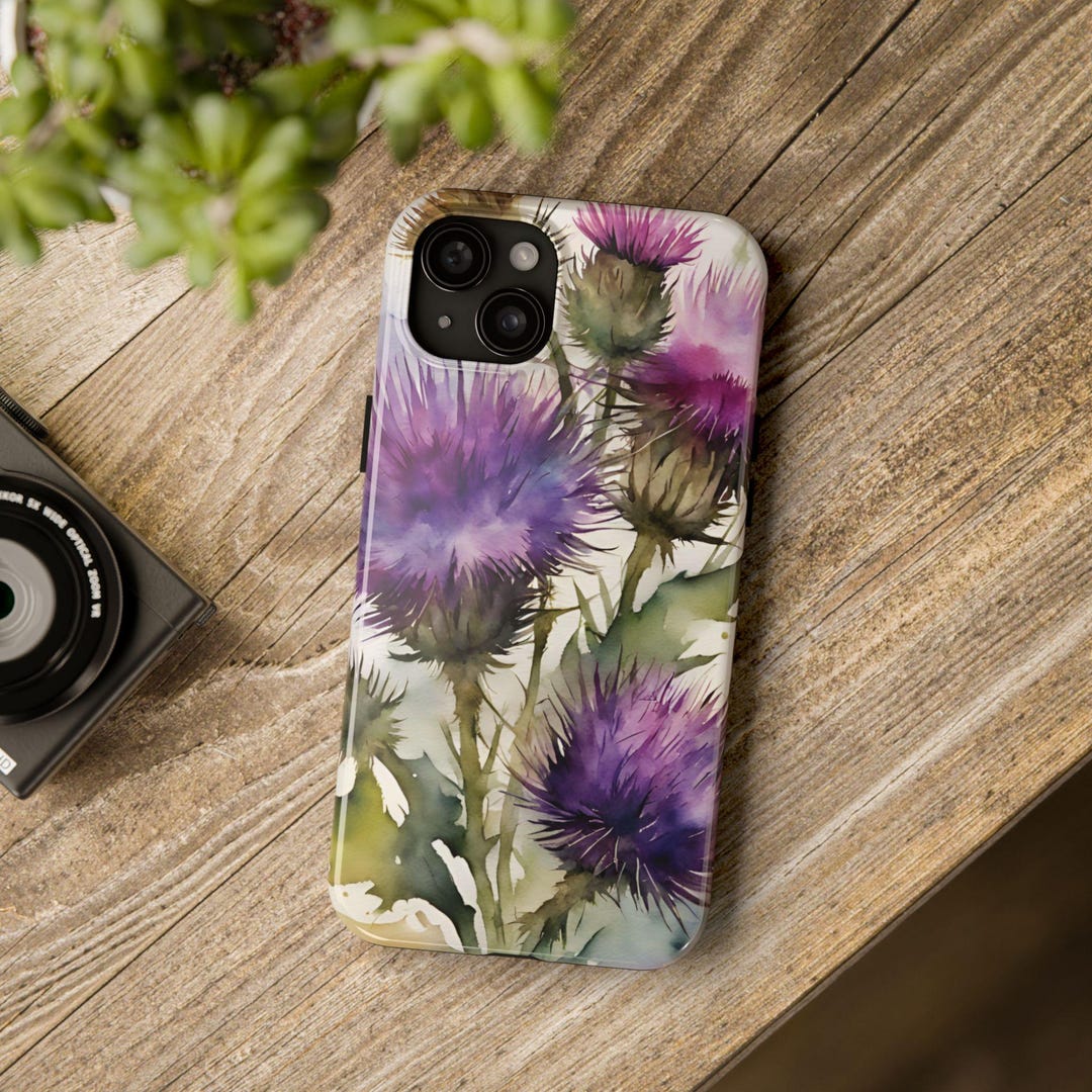 Scottish Thistle Watercolor Design Phone Case: Protective Floral iPhone ...