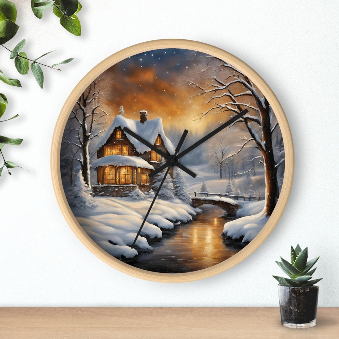 Winter Home Decor Wall Clock, Snowflake Design, Christmas Gift, Holiday ...