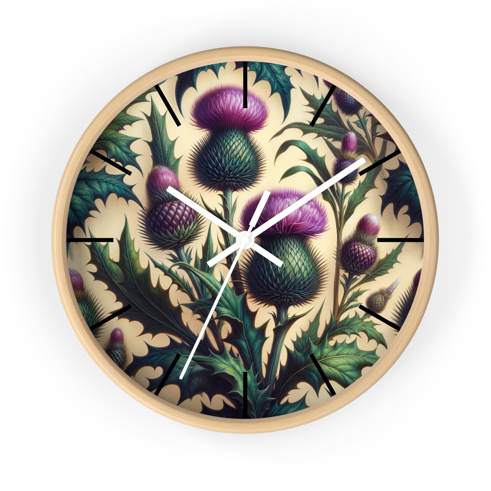 Scottish Thistle Wall Clock, Thistle Wall Clock - Etsy