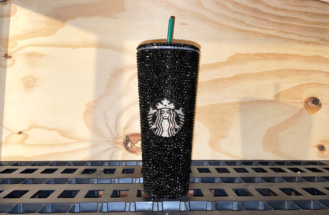 Black Starbucks Rhinestone Tumbler 24oz - Etsy