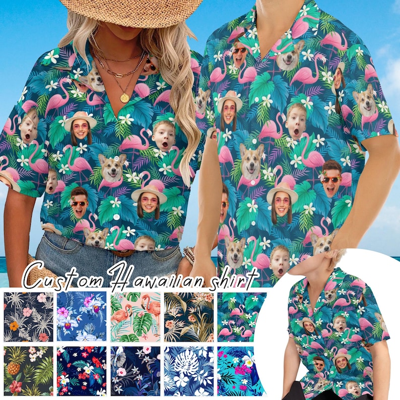 Custom Hawaiian Shirt With Face/photo/logo, Personalized Hawaiian Shirt ...