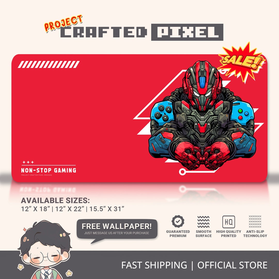 Switch Inspired Mecha Robot Desk Mat Mousepad, Console Gaming Table Mat ...