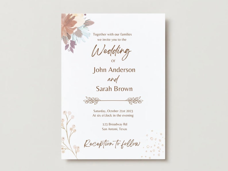 Wedding Invitation / Digital Download - Etsy