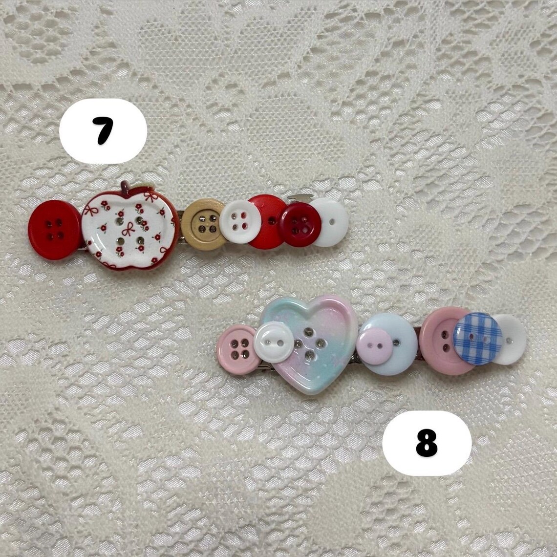 Handmade Pastel Button Hairclips - Fun Colored French Barrette Style ...
