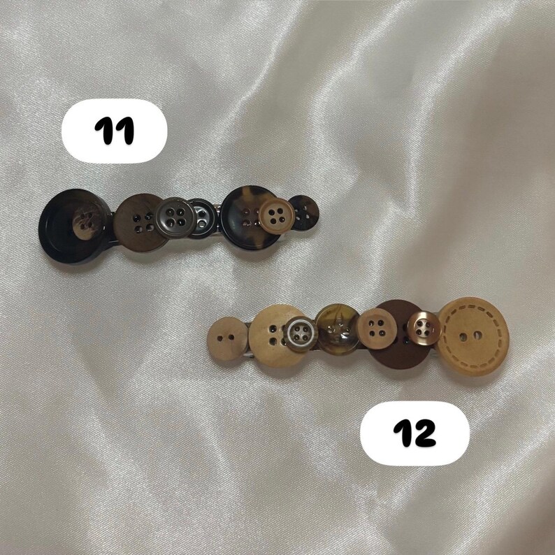 Handmade Button Hairclips - French Barrette Style Clip With Buttons - Etsy