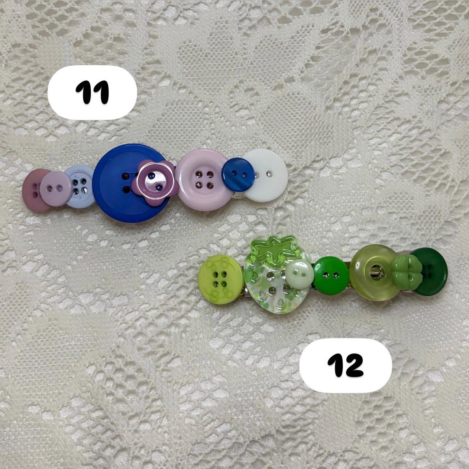 Handmade Pastel Button Hairclips - Fun Colored French Barrette Style ...