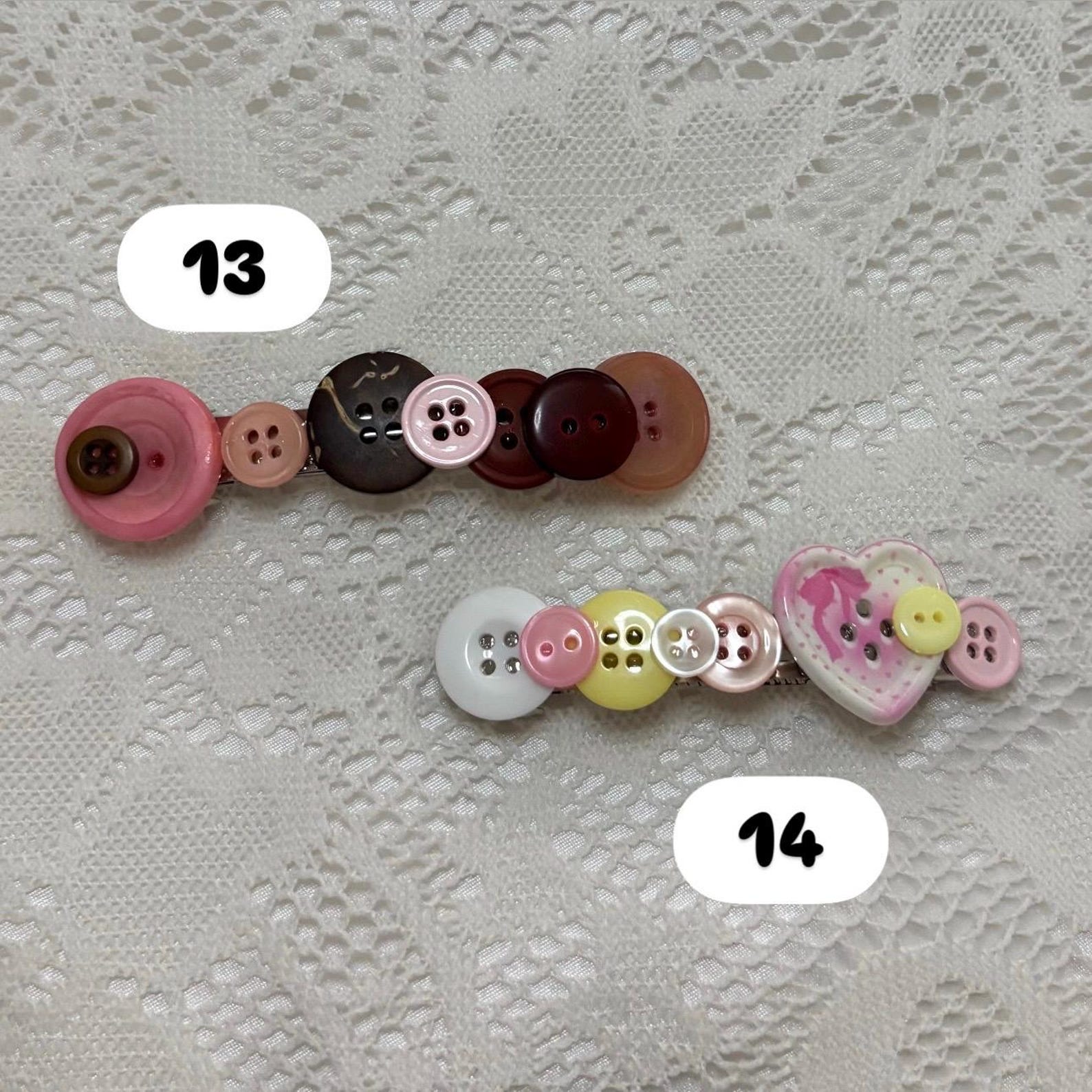Handmade Pastel Button Hairclips - Fun Colored French Barrette Style ...