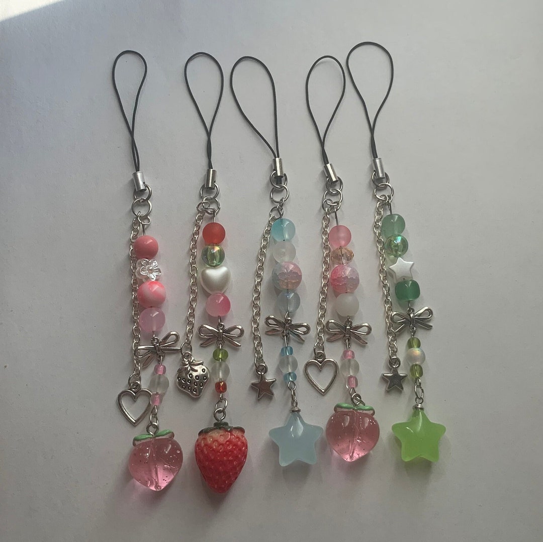 Simple Beaded Phone Charm W Chain