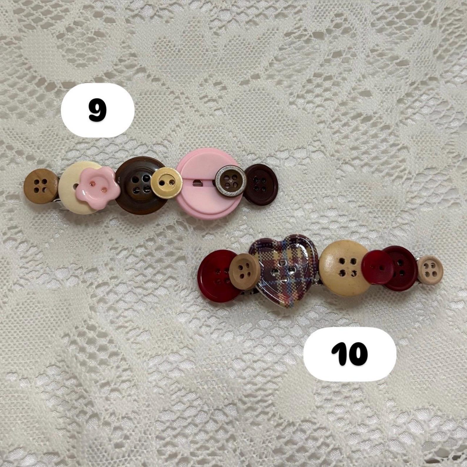 Handmade Pastel Button Hairclips - Fun Colored French Barrette Style ...