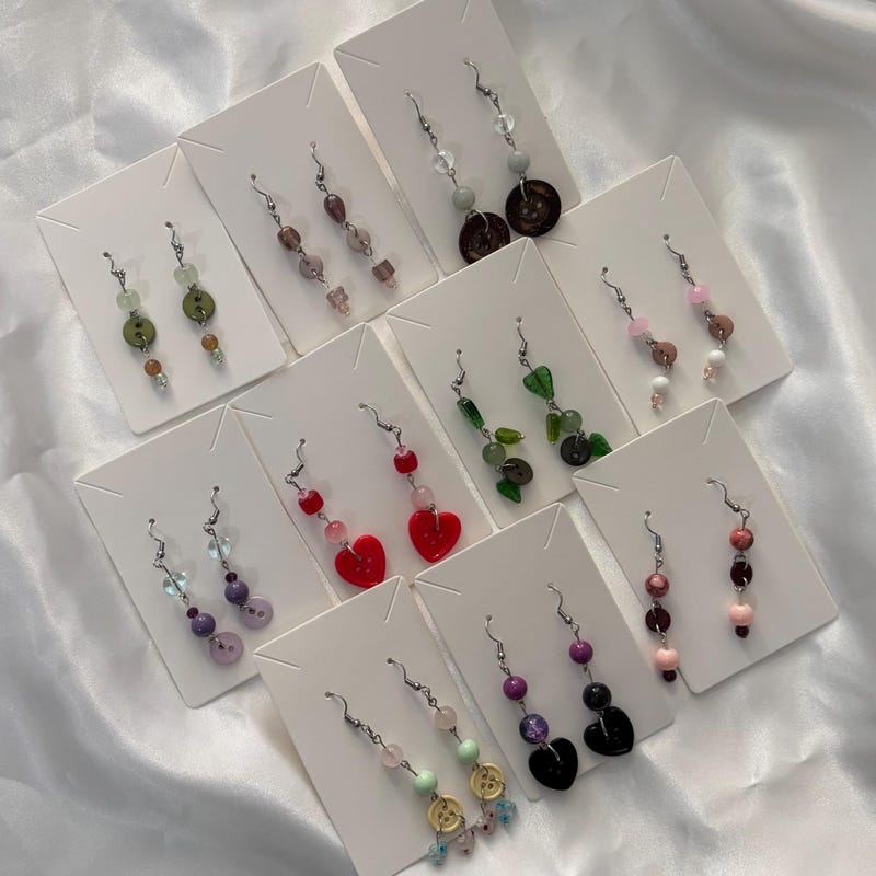 Whimsical Button Earrings - Etsy