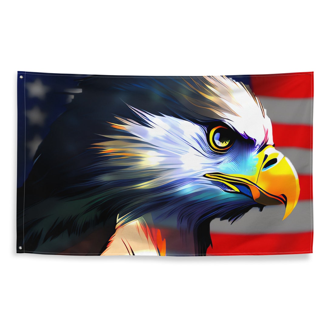 Patriotic AMERICAN FLAG, Bald Eagle, July 4th Independence Day ...