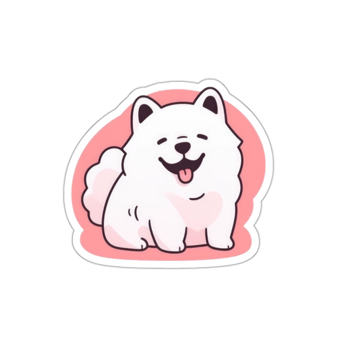 Adorable, Happy Samoyed Dog Sticker, Kawaii Decal Perfect for Laptops ...