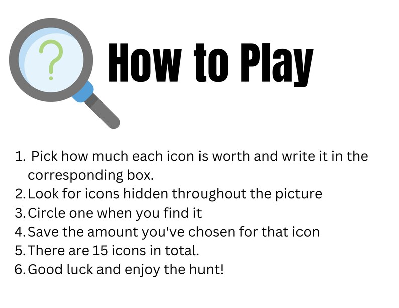 I Spy Hidden Objects Savings Challenge Game - Etsy