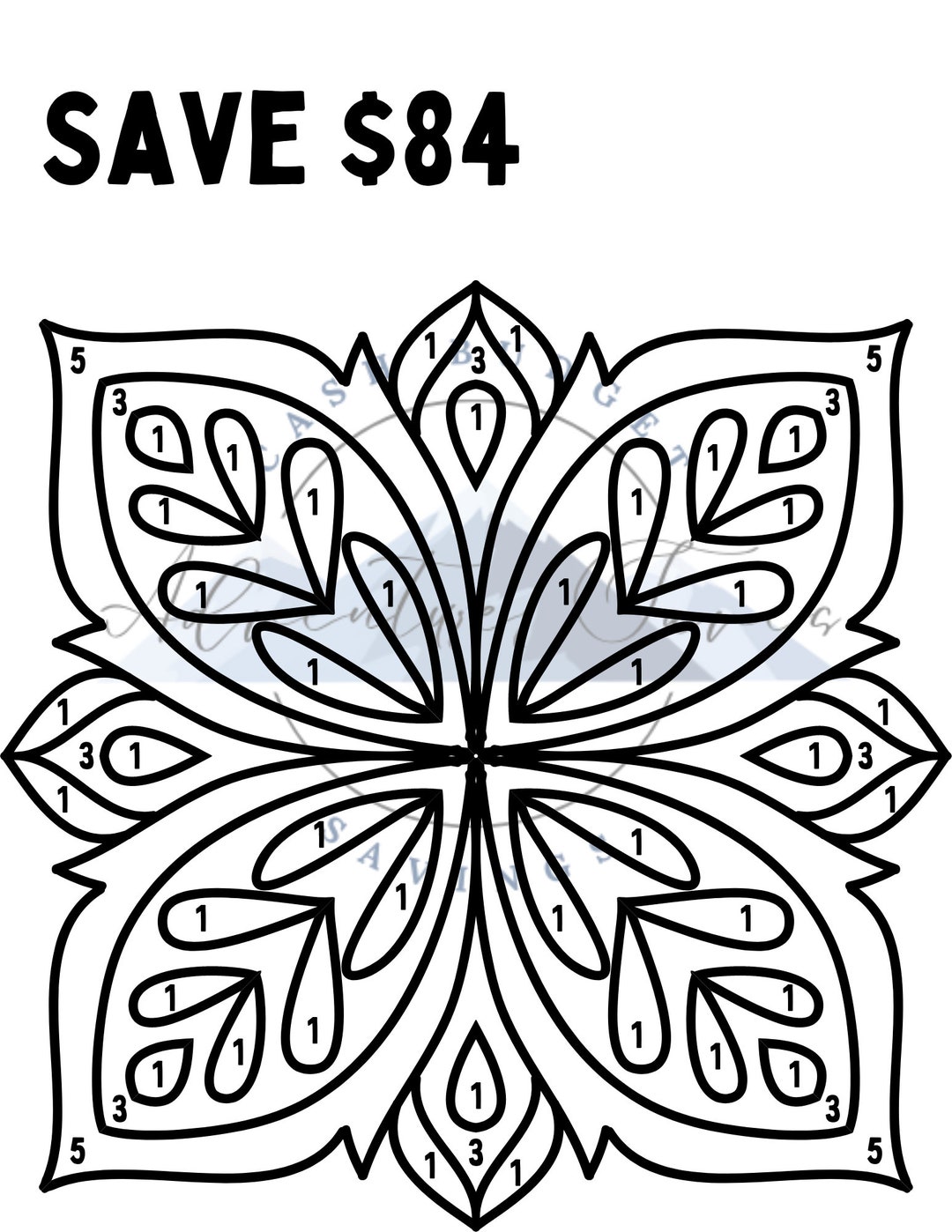 Mandala Savings Challenge | Coloring Page - Etsy