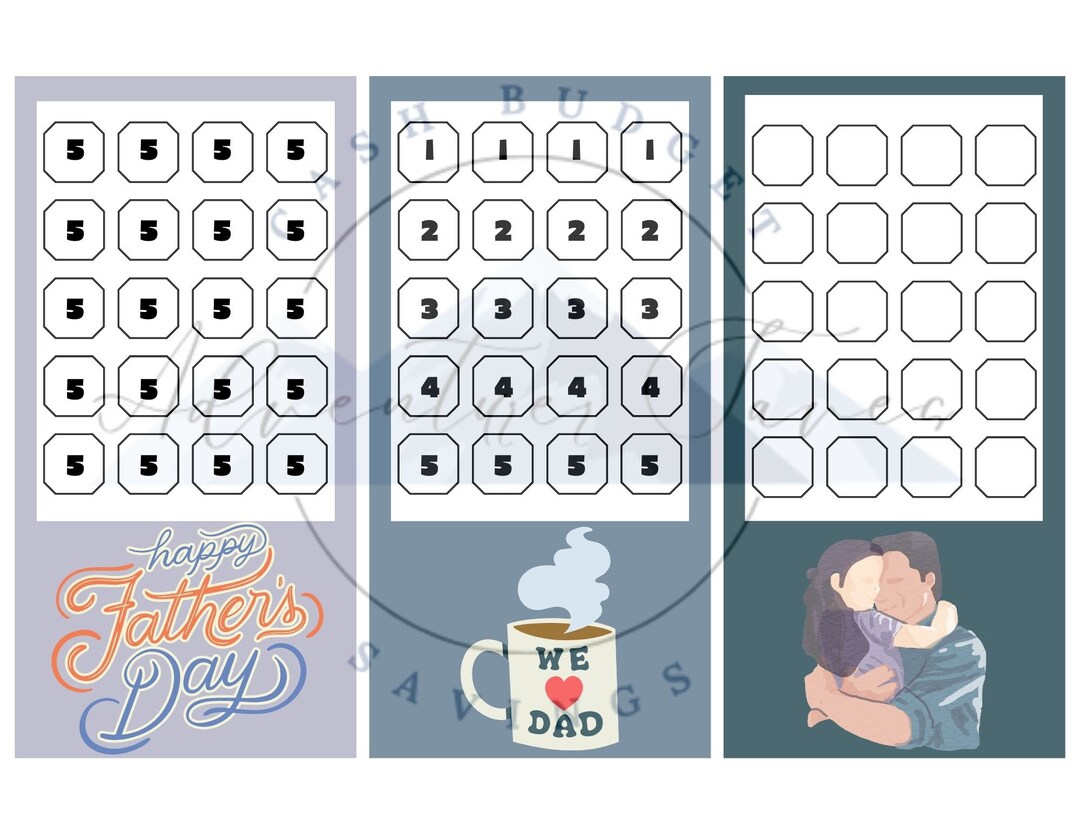 Fathers Day Mini Savings Challenge Pack | A6 Binder Challenges - Etsy
