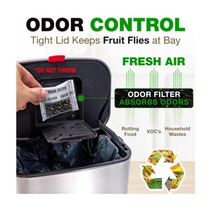 Odorless 1 Gallon Stainless Steel Kitchen Compost Bin With 50 ...