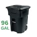 96 Gallon Black Plastic Wheeled Trash/garbage Can With Lid for ...