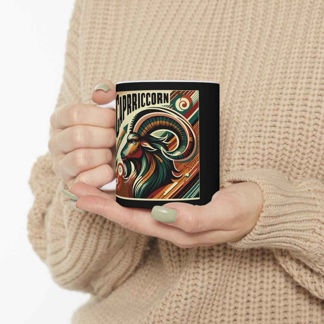 Pop Art Capricorn Zodiac Coffee Mugs Reach for the Stars - Etsy