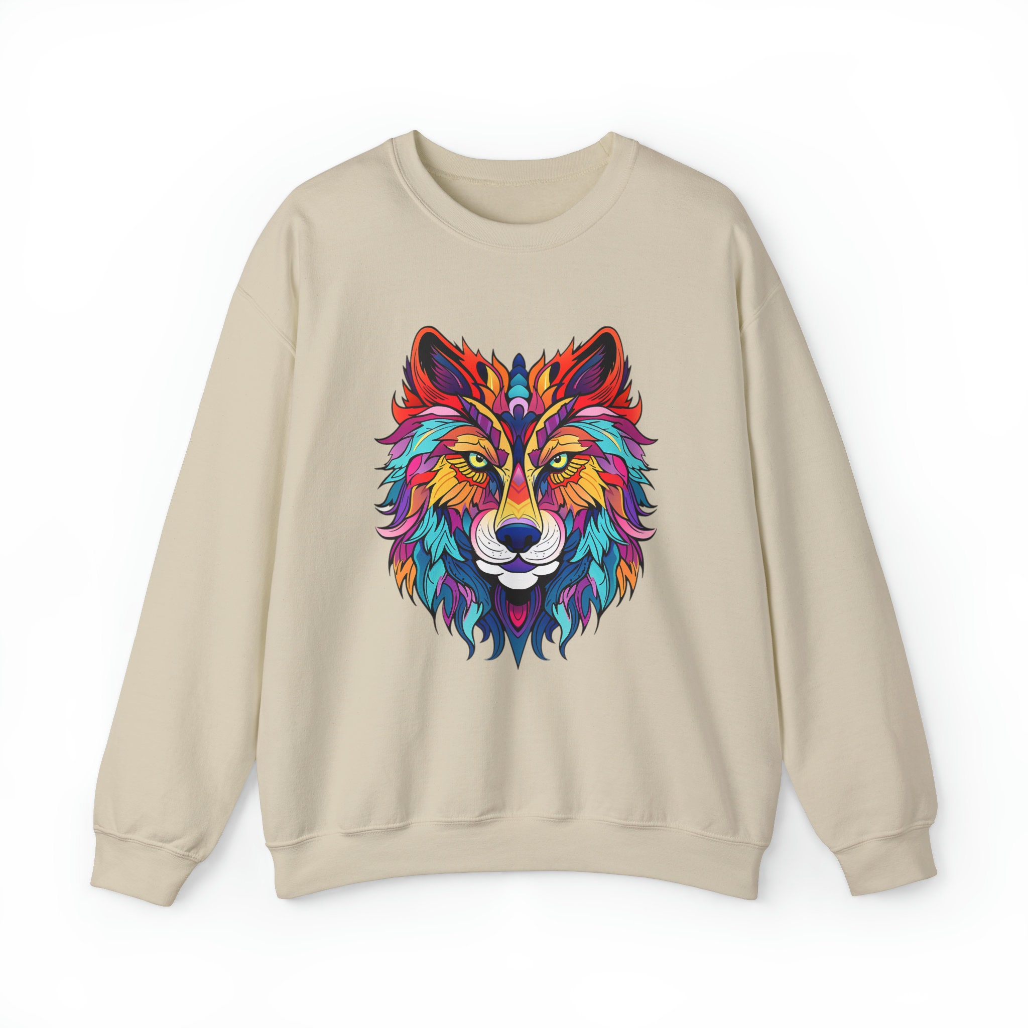 Wolf Shirt, Psychedelic Magic Wolf Shirt, Magic Wolf Sweatshirt ...