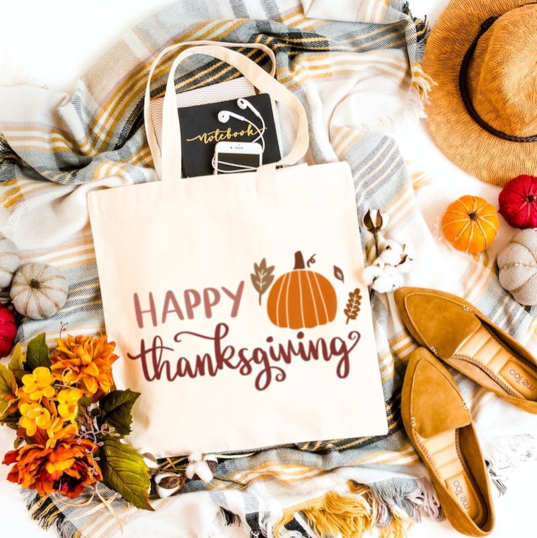 Happy Thanksgiving Tote Bag, Thanksgiving Tote Bag, Thanksgiving ...