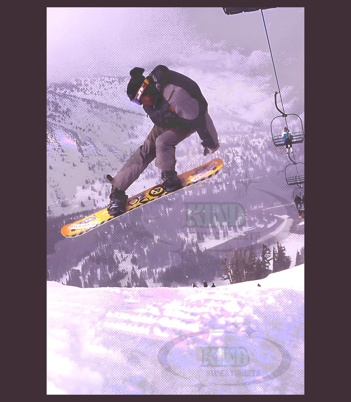 90s Extreme Snowboard Poster Style | Winter Sports Halftone Effect ...