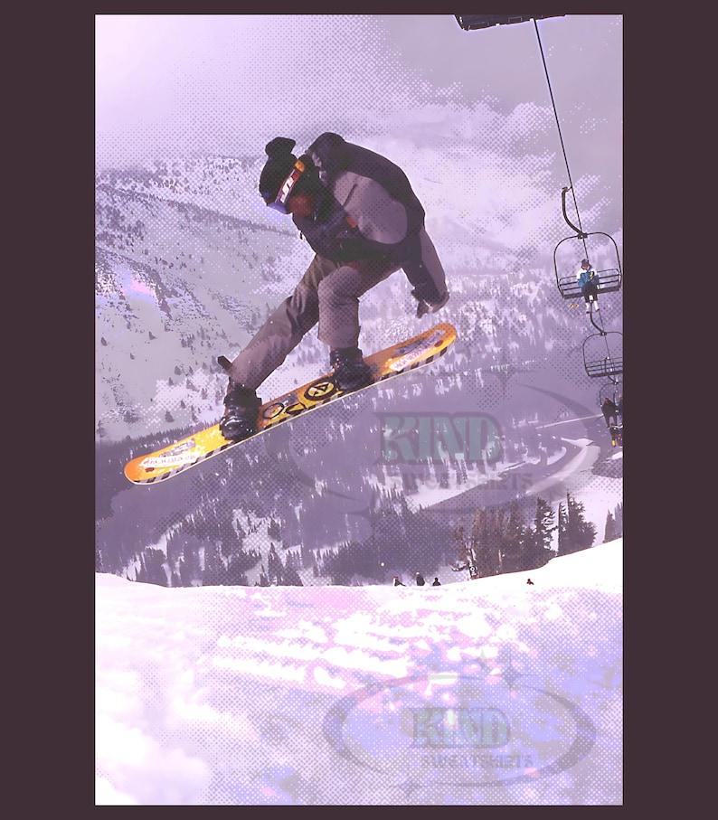 90s Extreme Snowboard Poster Style | Winter Sports Halftone Effect ...