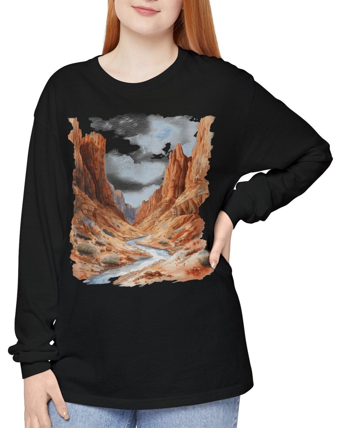 Western Wear Arizona Desert Southwest Long Sleeve Comfort Colors Shirt ...