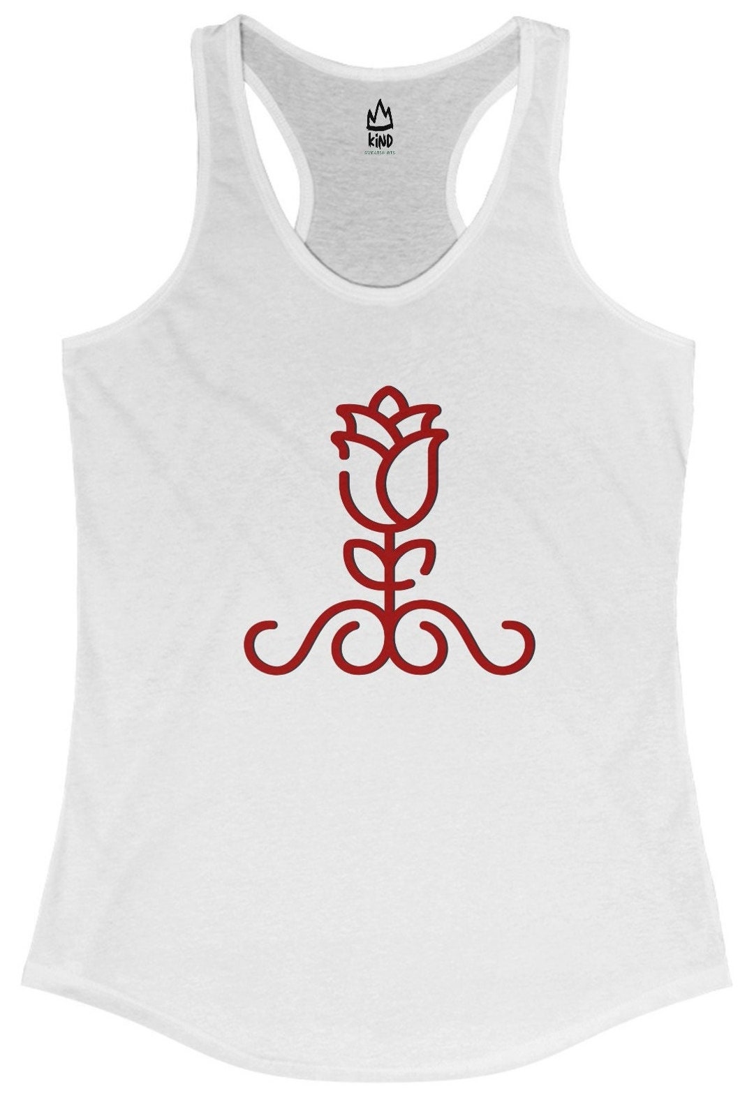 Lotus Mandala Tank Top, Buddhist Summer Clothing, Minimalist Flower ...