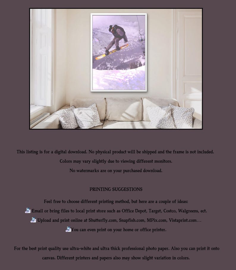 90s Extreme Snowboard Poster | Halftone Effect Print (digital Download ...